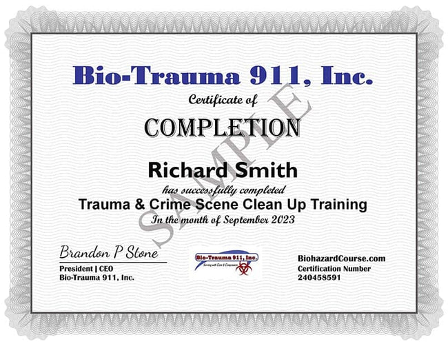 Certified Online Crime Scene Cleanup Training Course